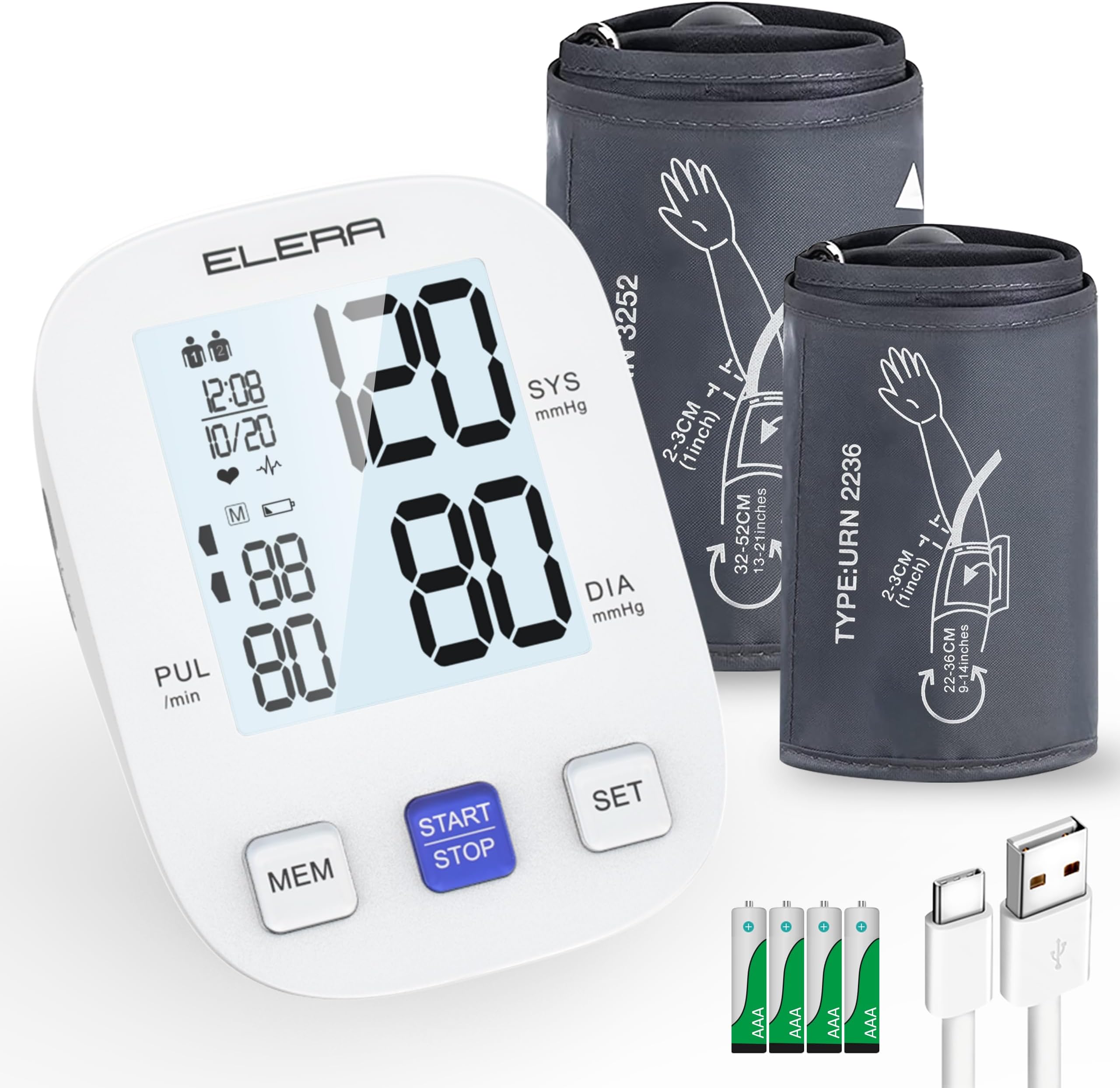 Amazon.com: Blood Pressure Monitor, 9-17'' & 13-21'' Extra Large Blood ...