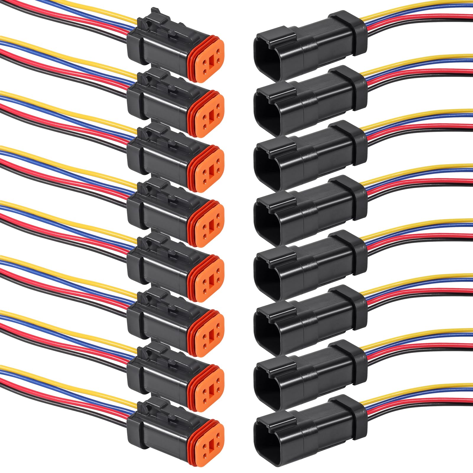 Snapklik.com : 8Kits 4Pin DT Connectors Waterproof, 4 Wire 16AWG ...