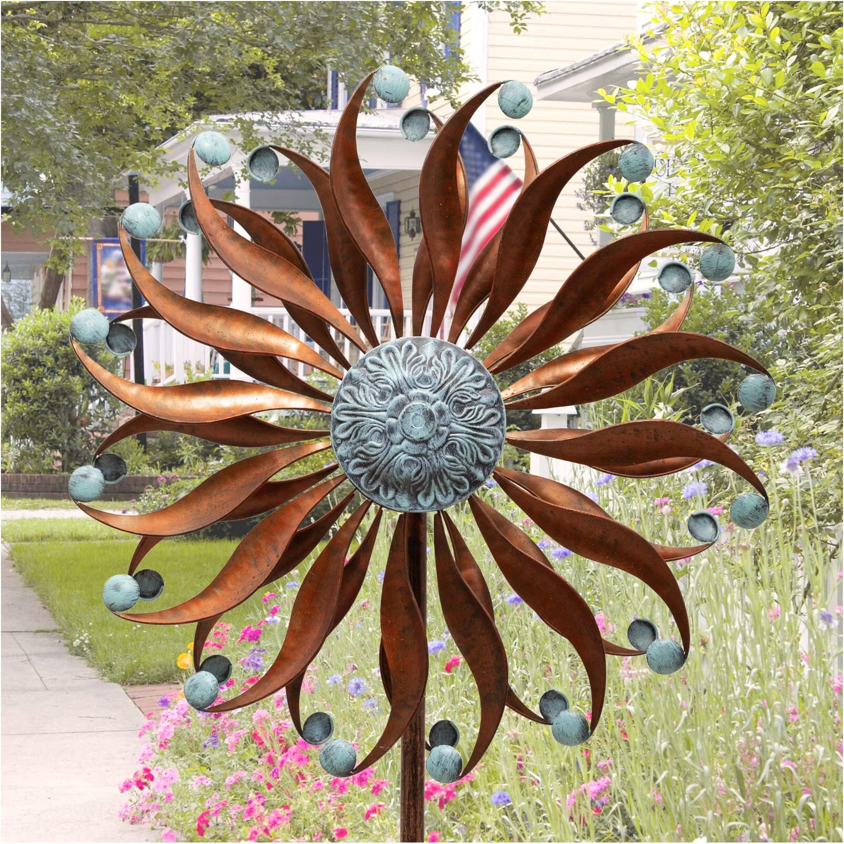 Amazon.com: Marshall Home Harvest Green Spring Reeds Spinner : Patio ...