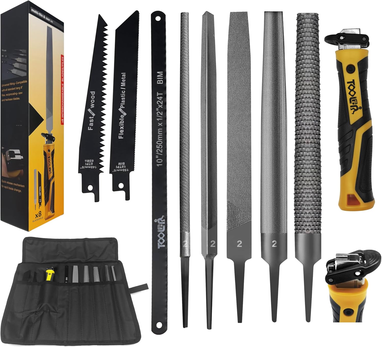 Magicbox File Set Metal 8 Pieces, Professional File Set Metal and Wood ...