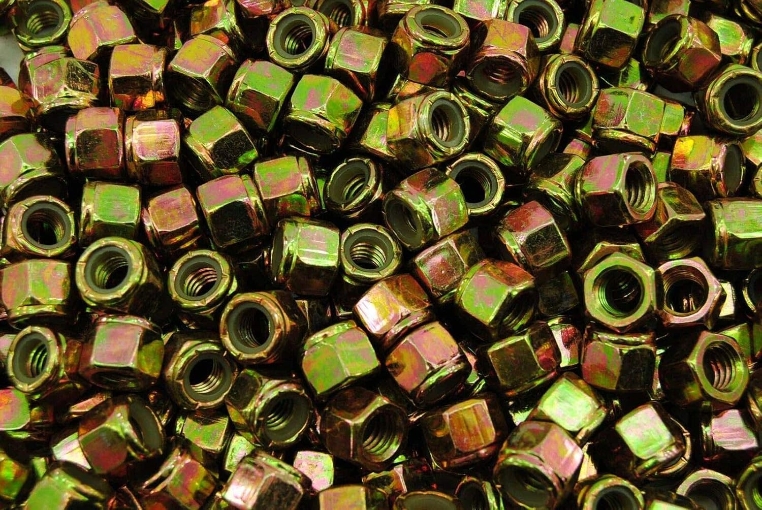 Amazon.com: (400) Nyloc 3/8-16 Hex Locking Nuts Coarse Yellow Zinc ...