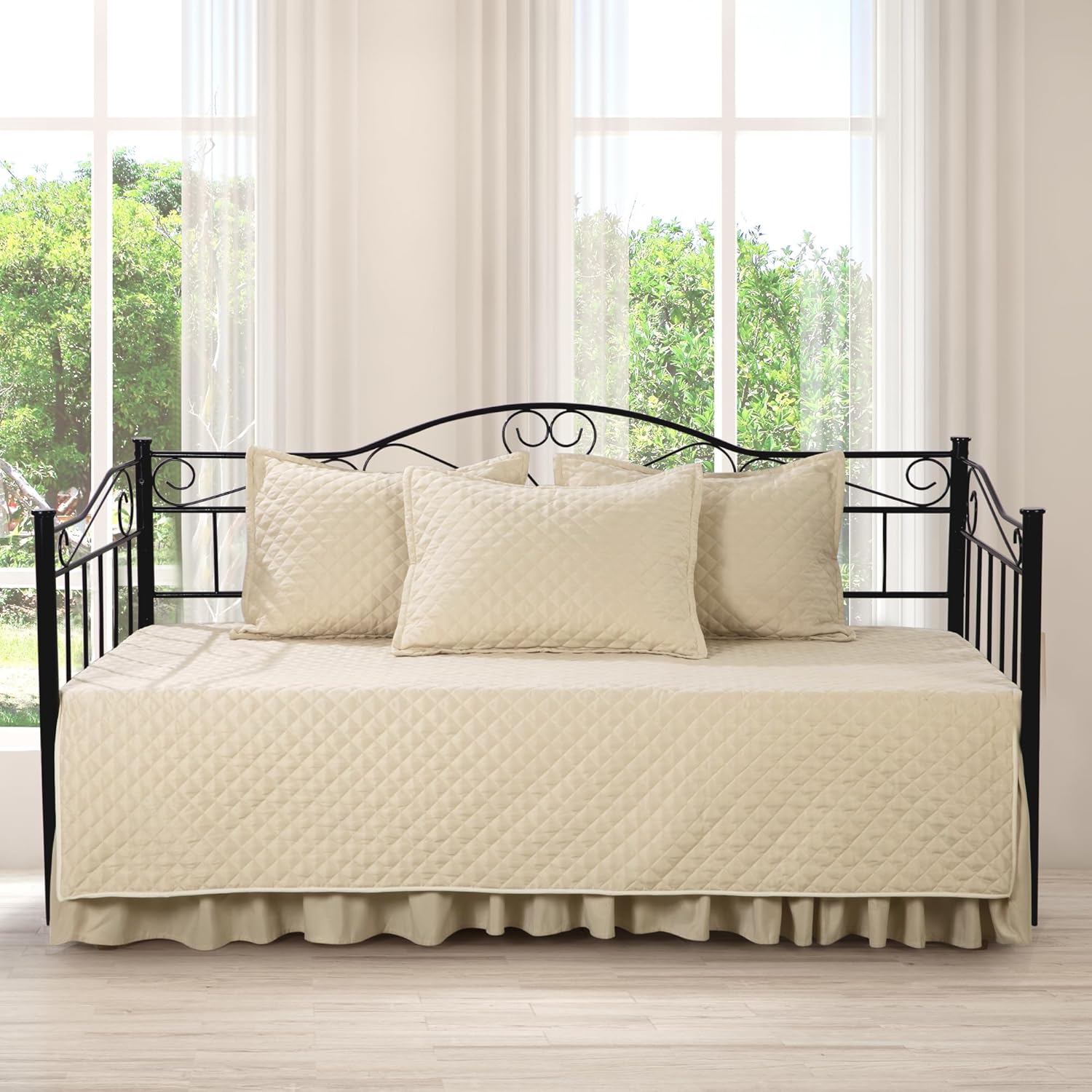 Amazon.com: MABOZOO Daybed Covers Sets with Bedskirt for Twin Bed,5 ...