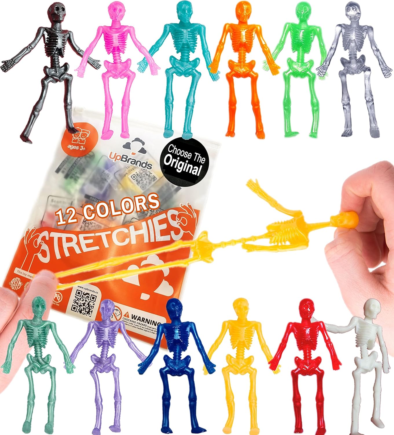 Amazon.com: UpBrands 144 Party Favors for Kids Stretchy Skeleton Bulk ...