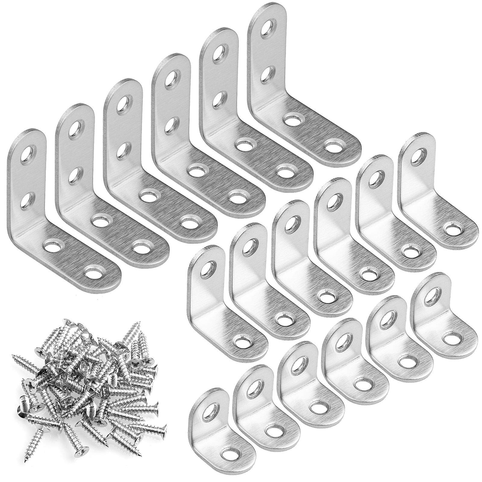 Buy 18PCS Stainless Steel Corner Brace, 40x40mm, 30x30mm and 20x20mm ...