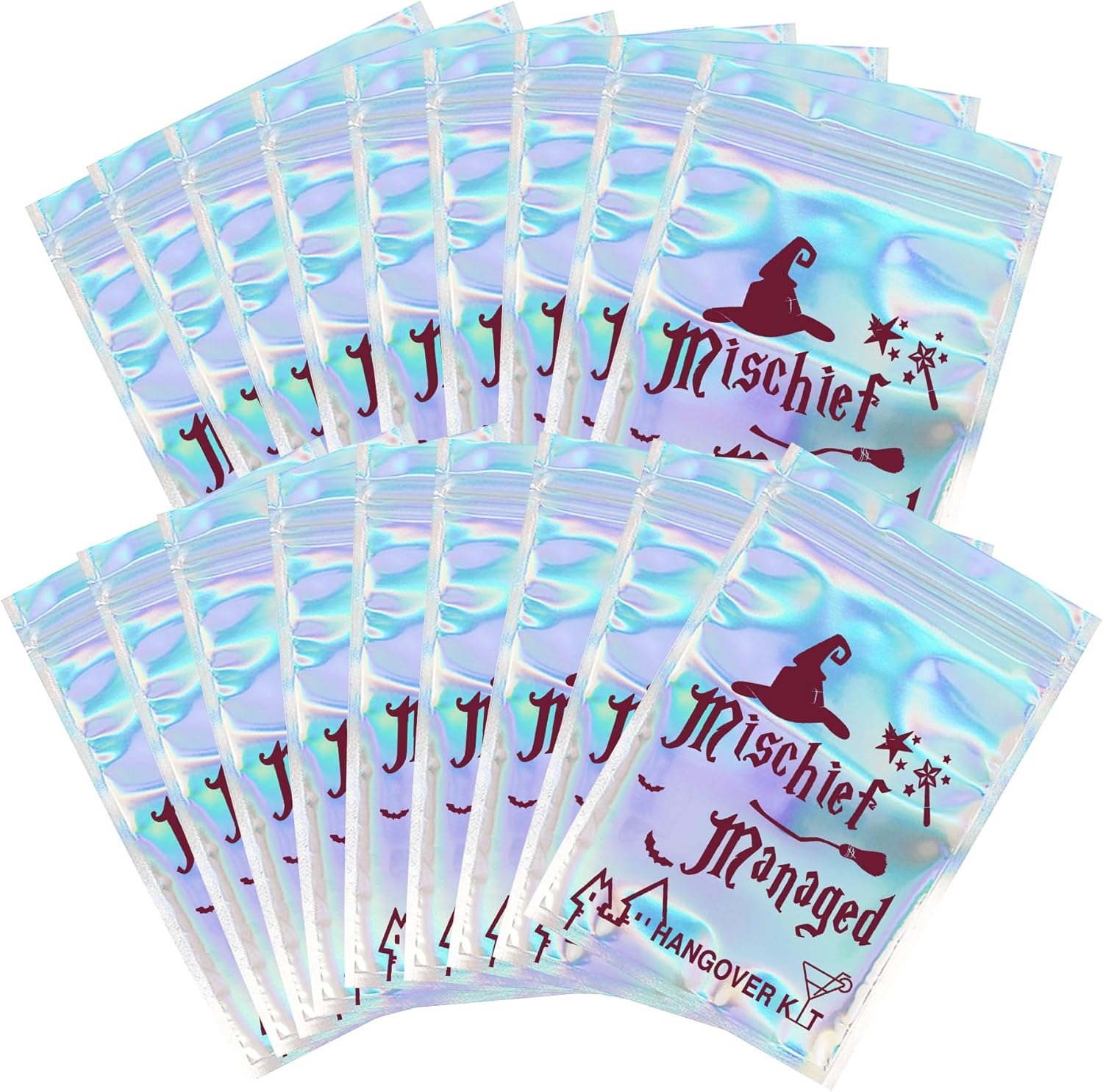 Mischief Managed Bachelorette Hangover Kit Bags 18 PCS- Halloween Magic ...