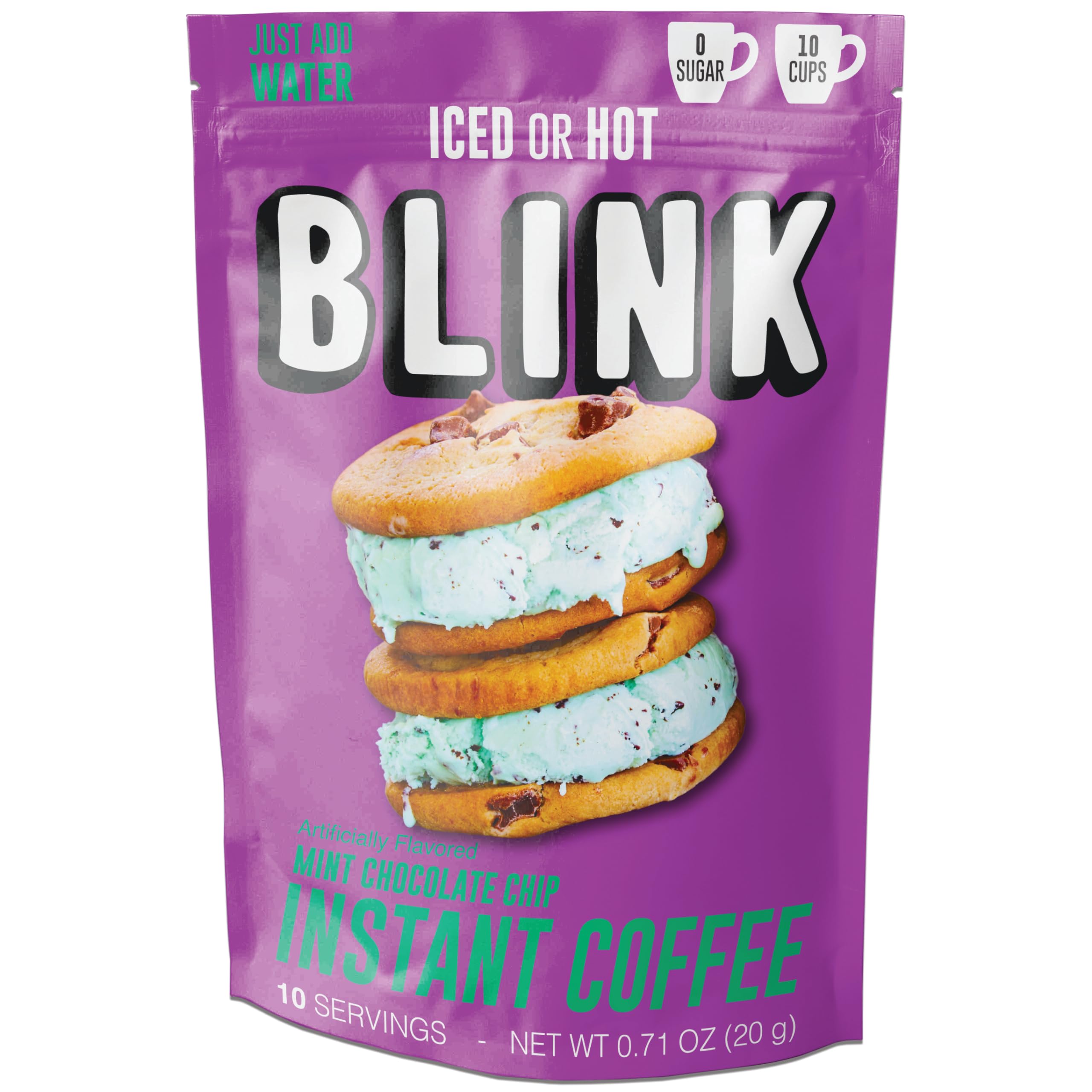 Blink Flavored Instant Iced Coffee, Dried Keto Coffee Powder, Mint ...