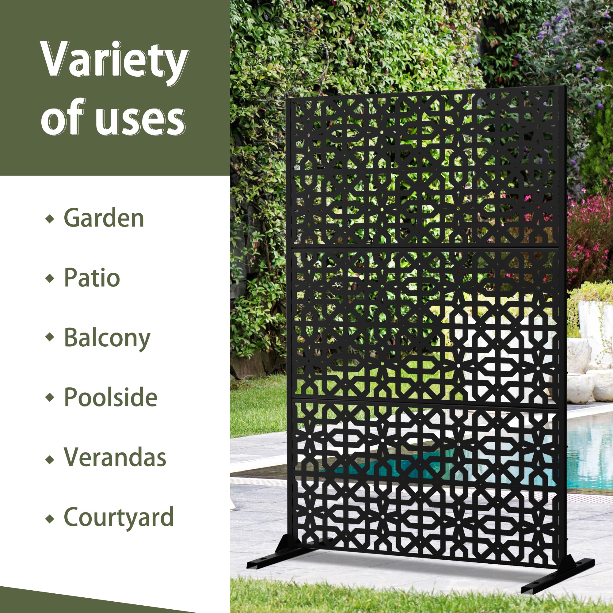 Snapklik.com : NeuType Decorative Privacy Screen Outdoor Divider