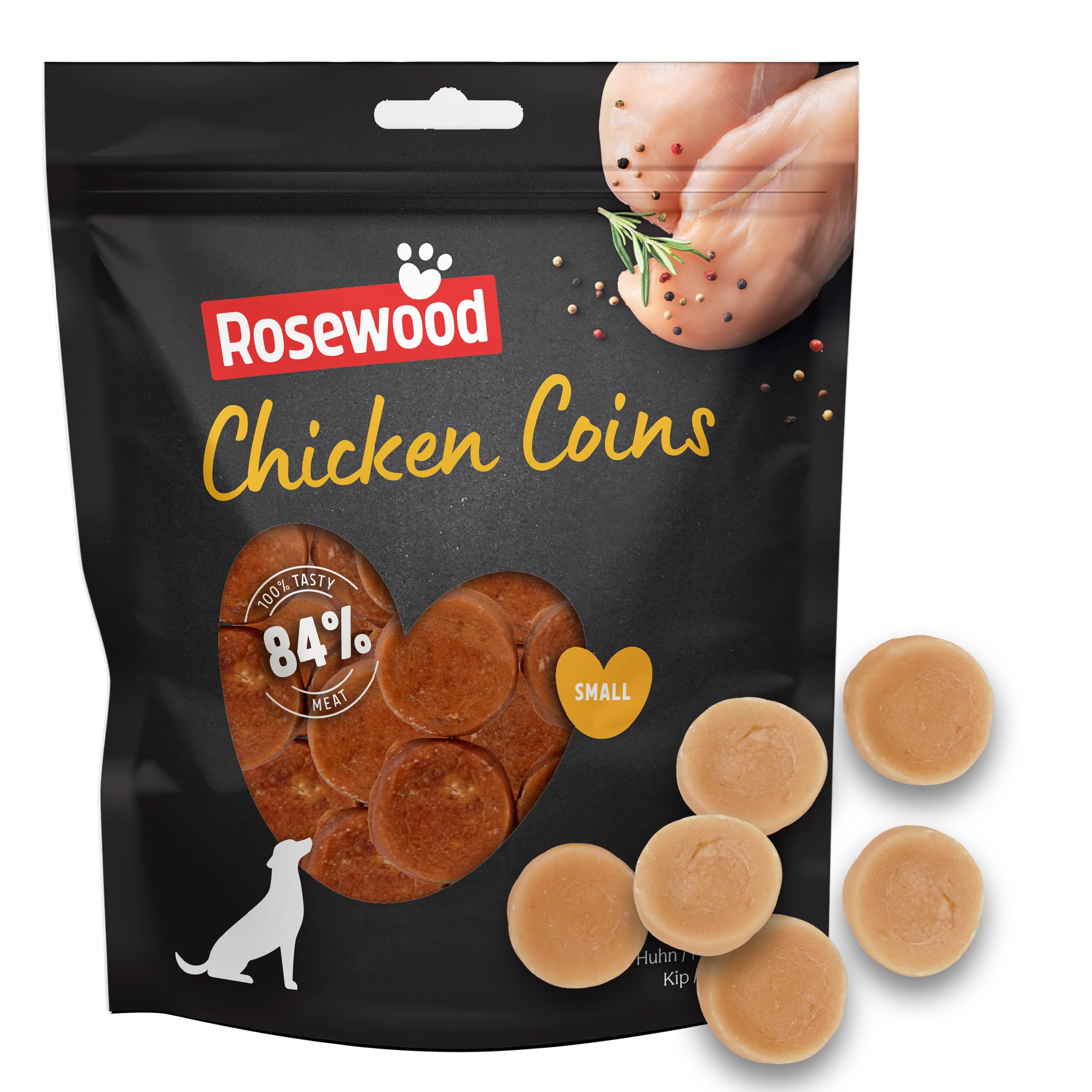 Rosewood Small Chicken Coins for Dogs, Grain Free, High Protein, Low ...