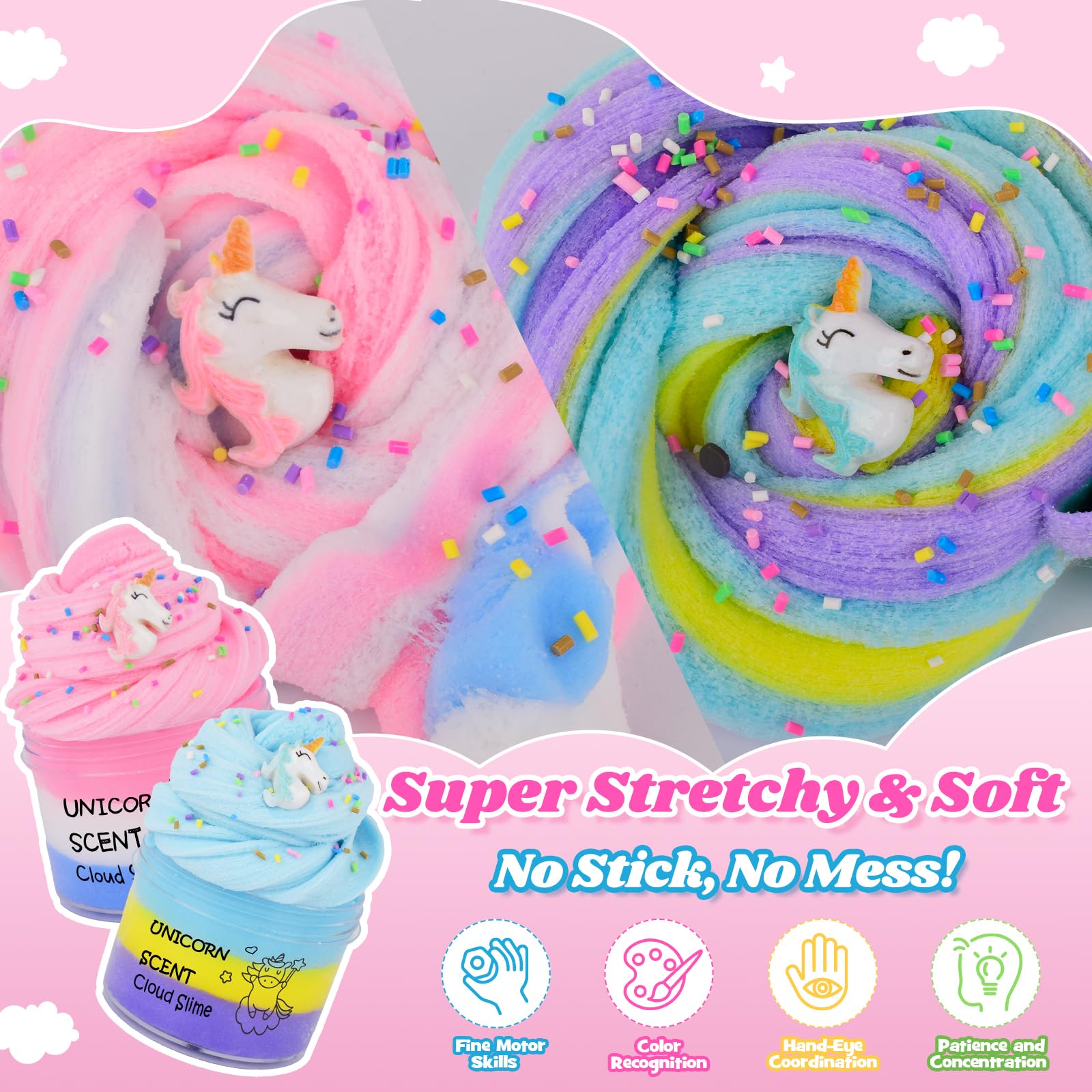 Teen Girl Gifts Preppy Stuff Unicorn 2 Pack, Scented Slime Kit Toys ...