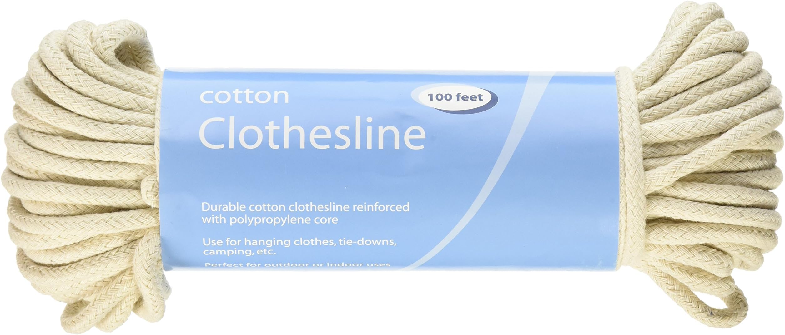 Amazon.com: 100 Ft Heavy Duty Braided Cotton Rope Clothesline ...