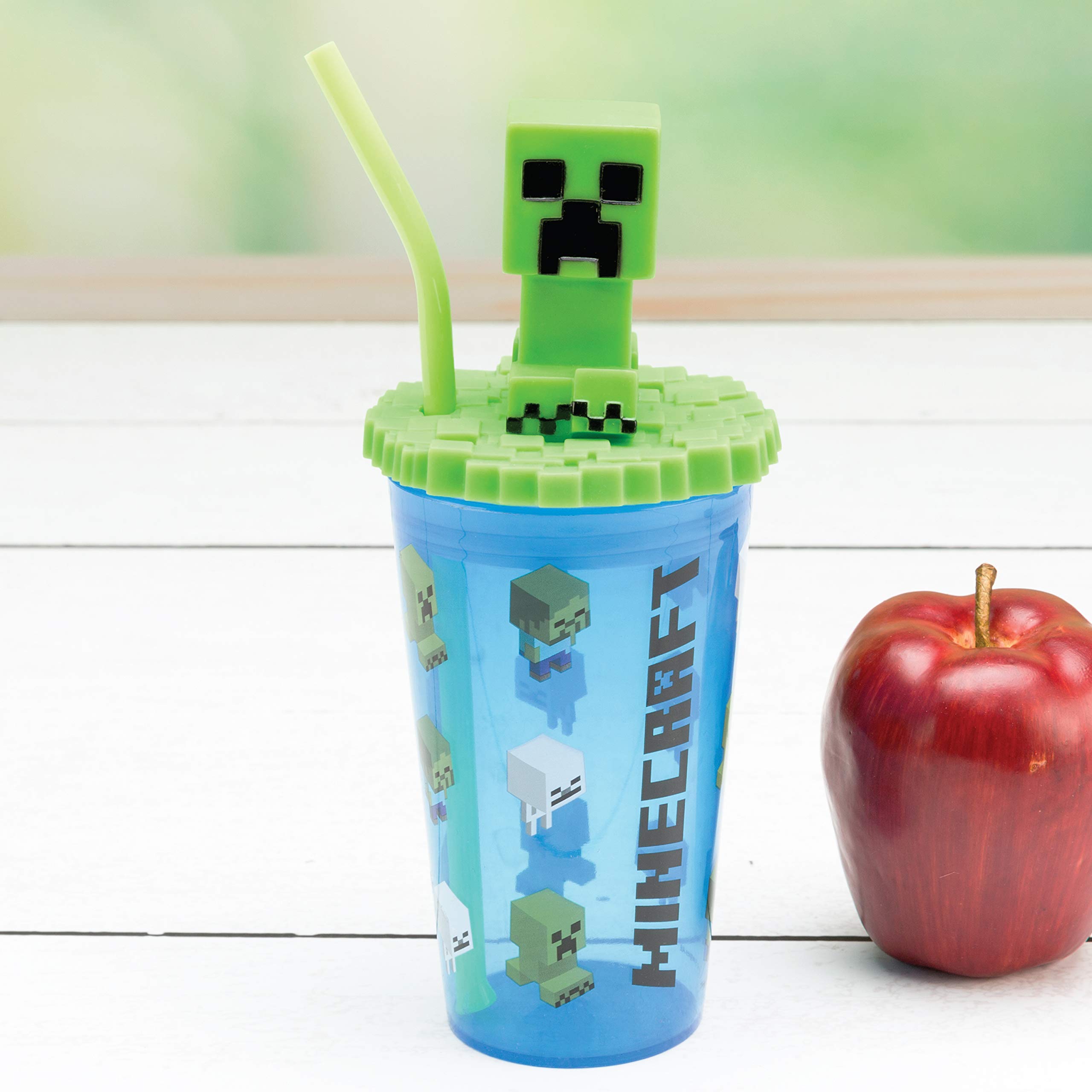 Zak Designs Minecraft Creeper Funtastic Kids Cup Includes 2 Reusable ...