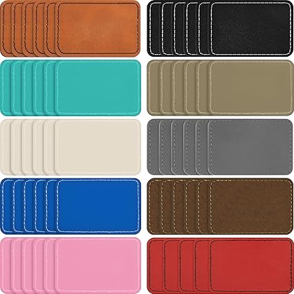 Amazon.com: Dunzy 60 Pcs Blank Leatherette Hat Patch with Adhesive ...