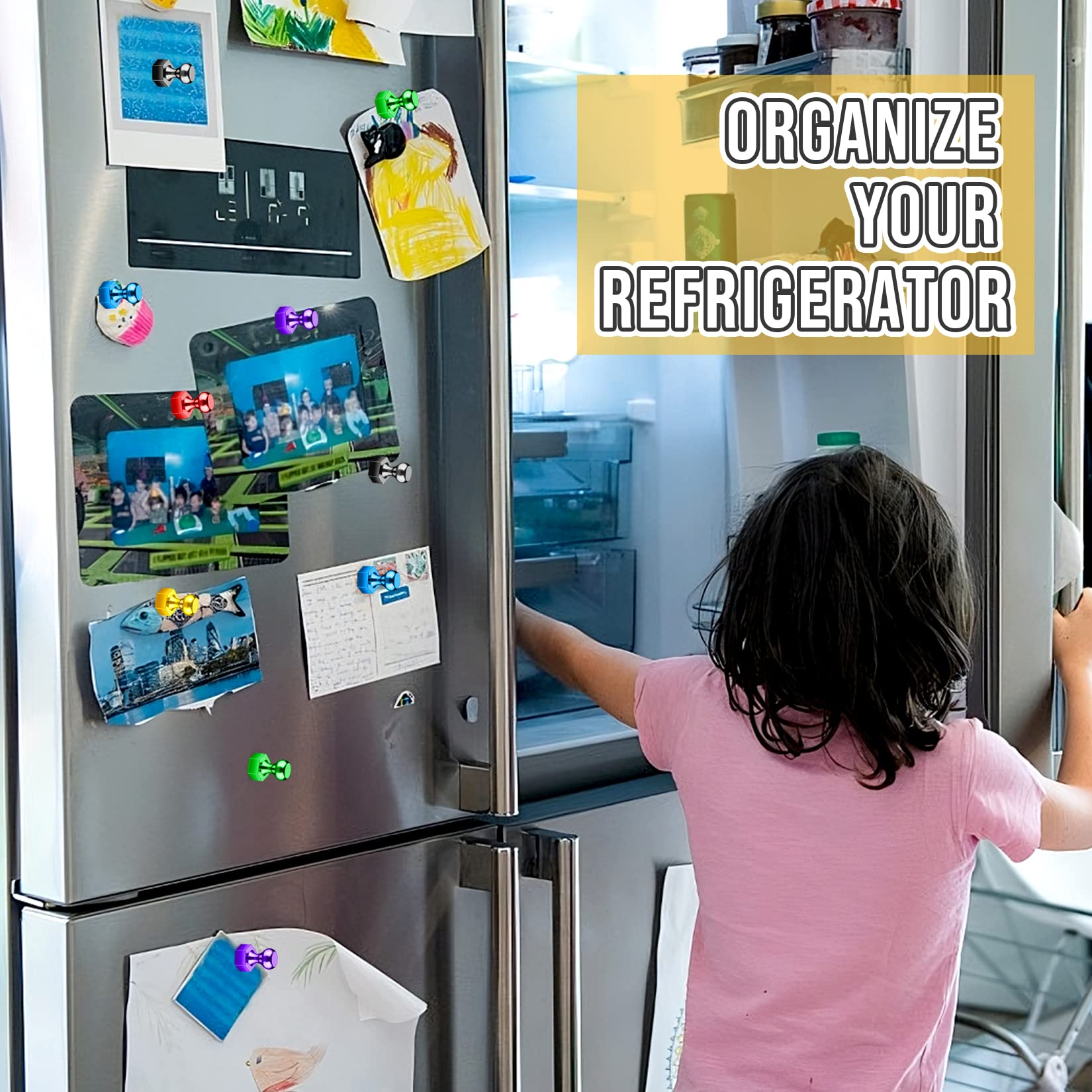 Snapklik.com : Junarter 20 Pack Magnetic Push Pins, Strong Fridge ...