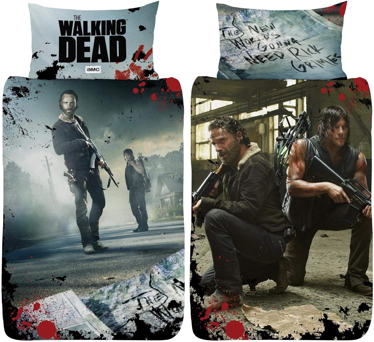 The Walking Dead New World Single Duvet Cover - Rick Grimes Daryl Dixon ...
