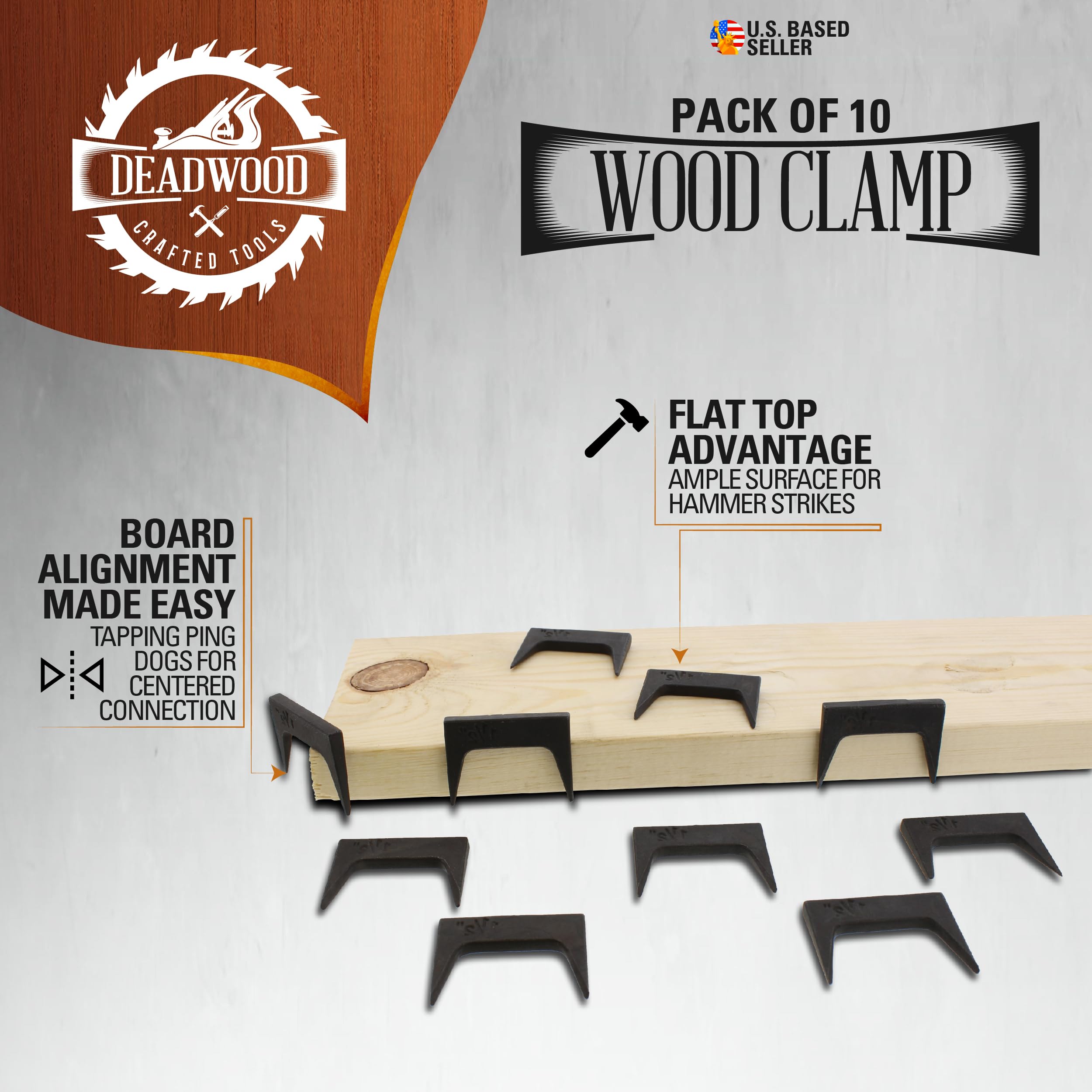 Snapklik.com : DCT Wood Clamps, 1.5in Pinch Clamp Pinch Dog 10-Piece ...