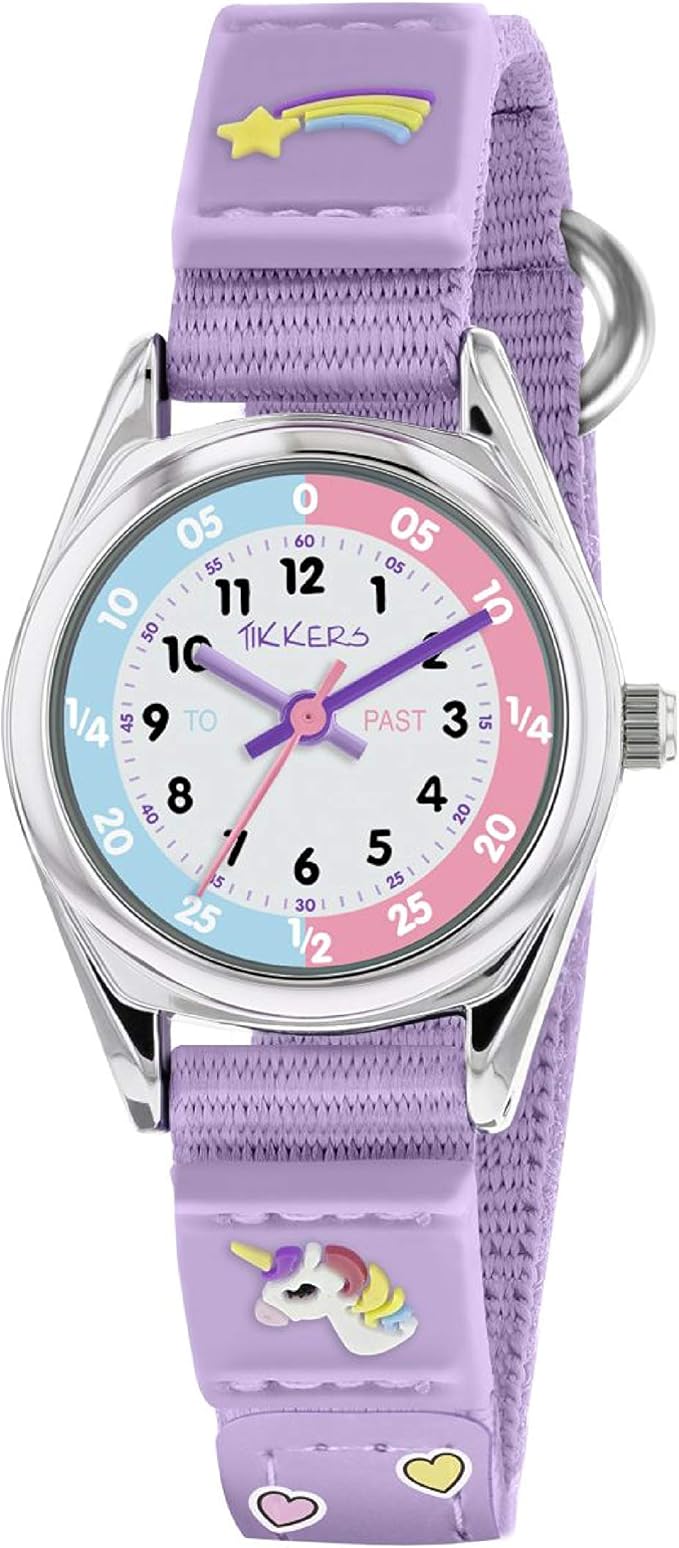 Tikkers Girls Analogue Classic Quartz Watch with Textile Strap TK0148 ...