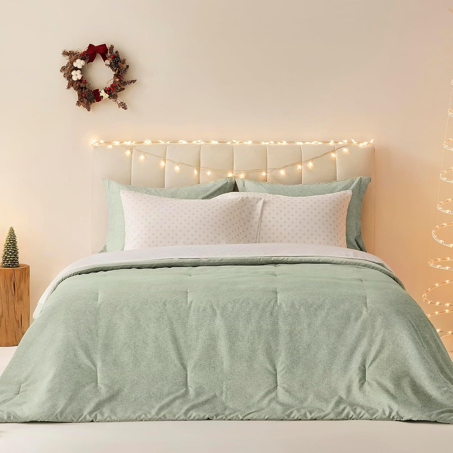 Amazon.com: Comfort Spaces Twin Comforter Set - 2pcs (1 Microfiber ...