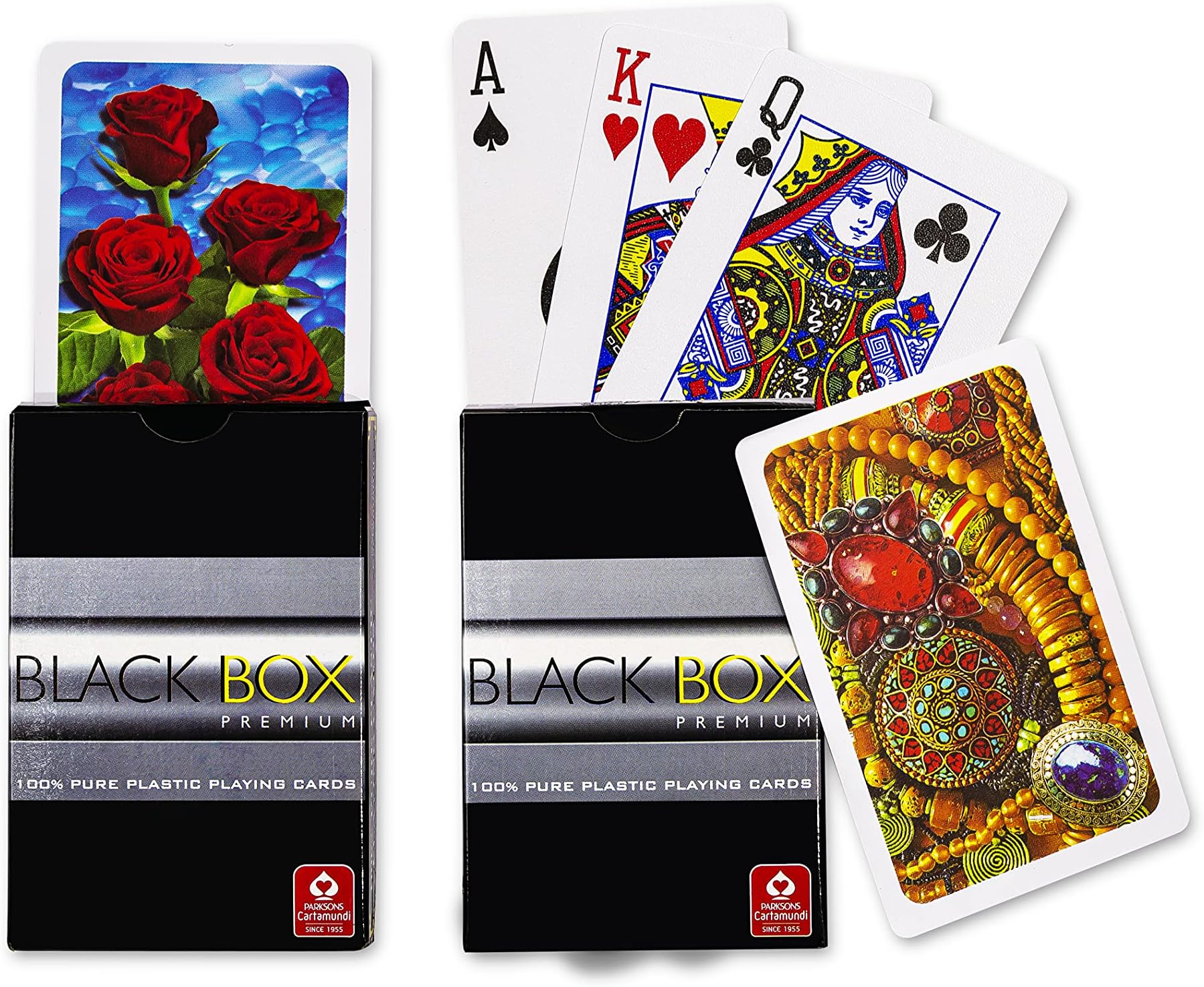 Buy Black Box Premium Black Box Plastic Playing Cards, Bridge Size ...