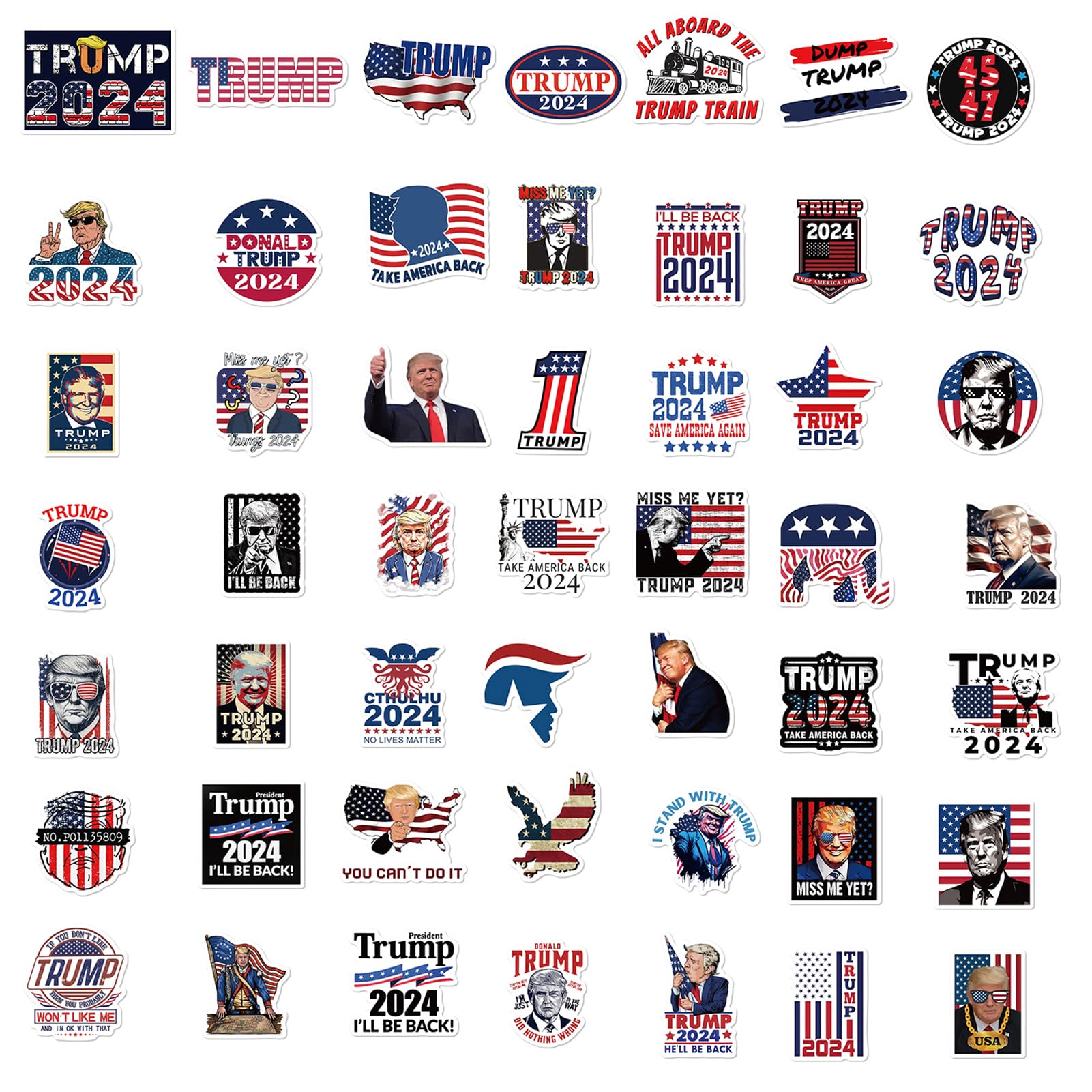Snapklik.com : 50pcs Donald Trump Stickers, Trump 2024 Stickers USA ...