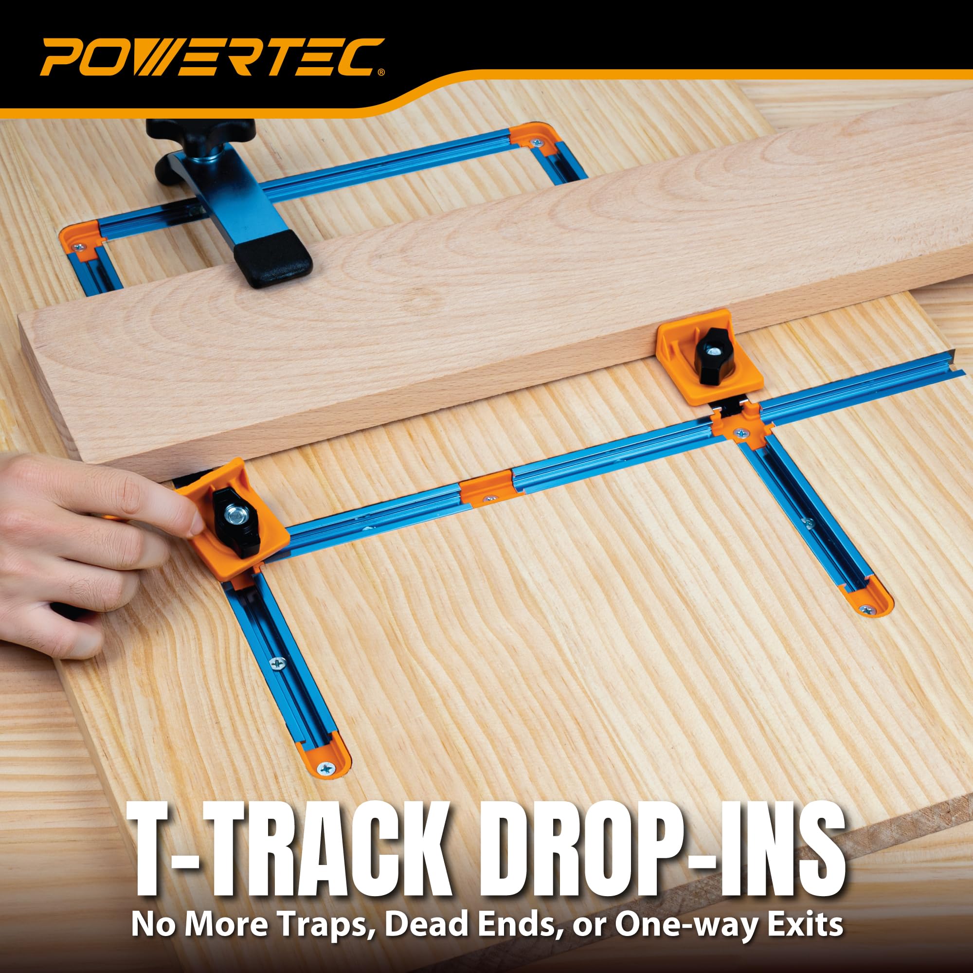 Snapklik.com : POWERTEC T-Track End Caps, Drop-In T-Track Channel ...