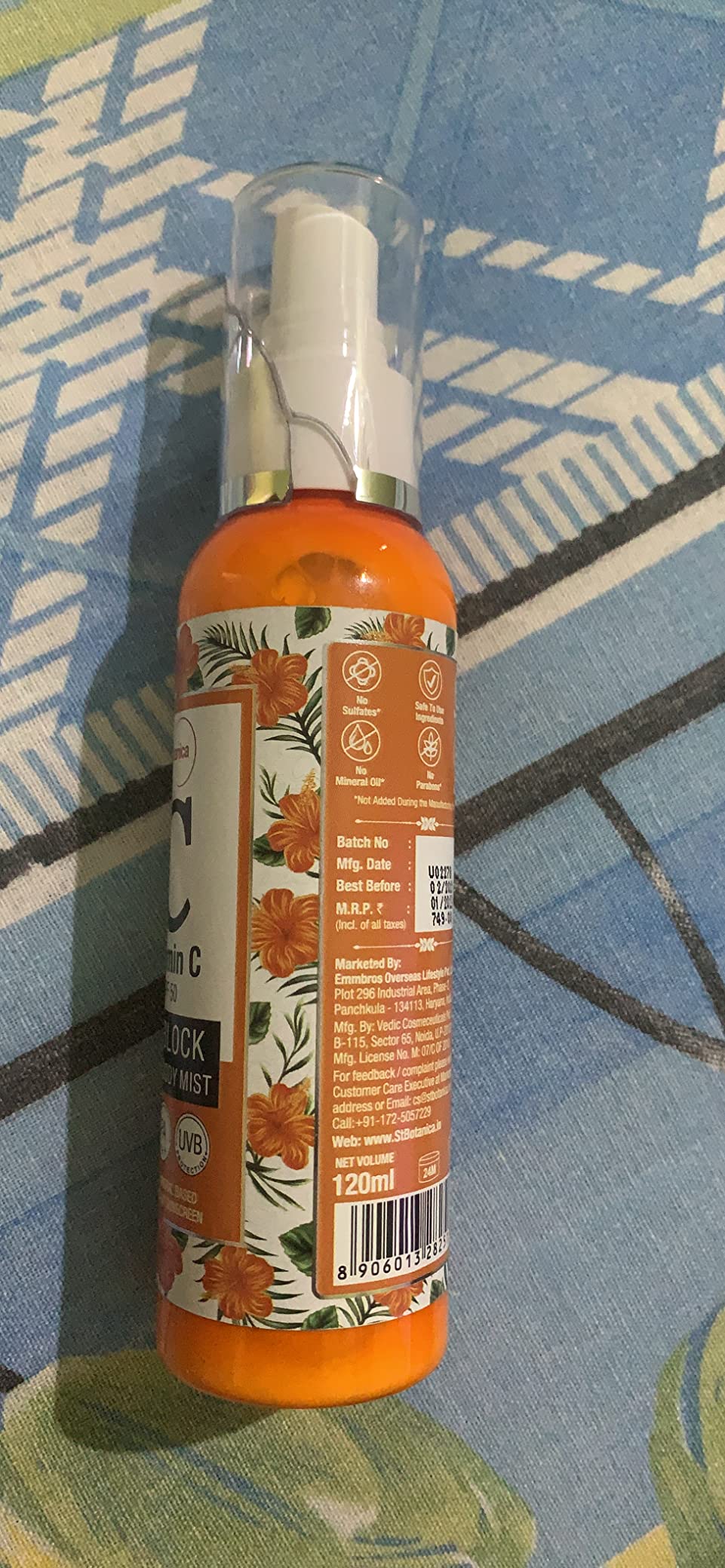 St.Botanica Vitamin C SPF 50 Sunblock Face and Body Mist Sunscreen ...