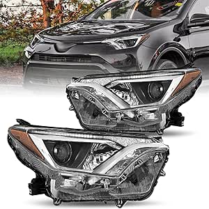 Amazon.com: JSBOYAT Halogen Headlights Assembly Replacement for 2016 2017 2018 Toyota RAV4 ...