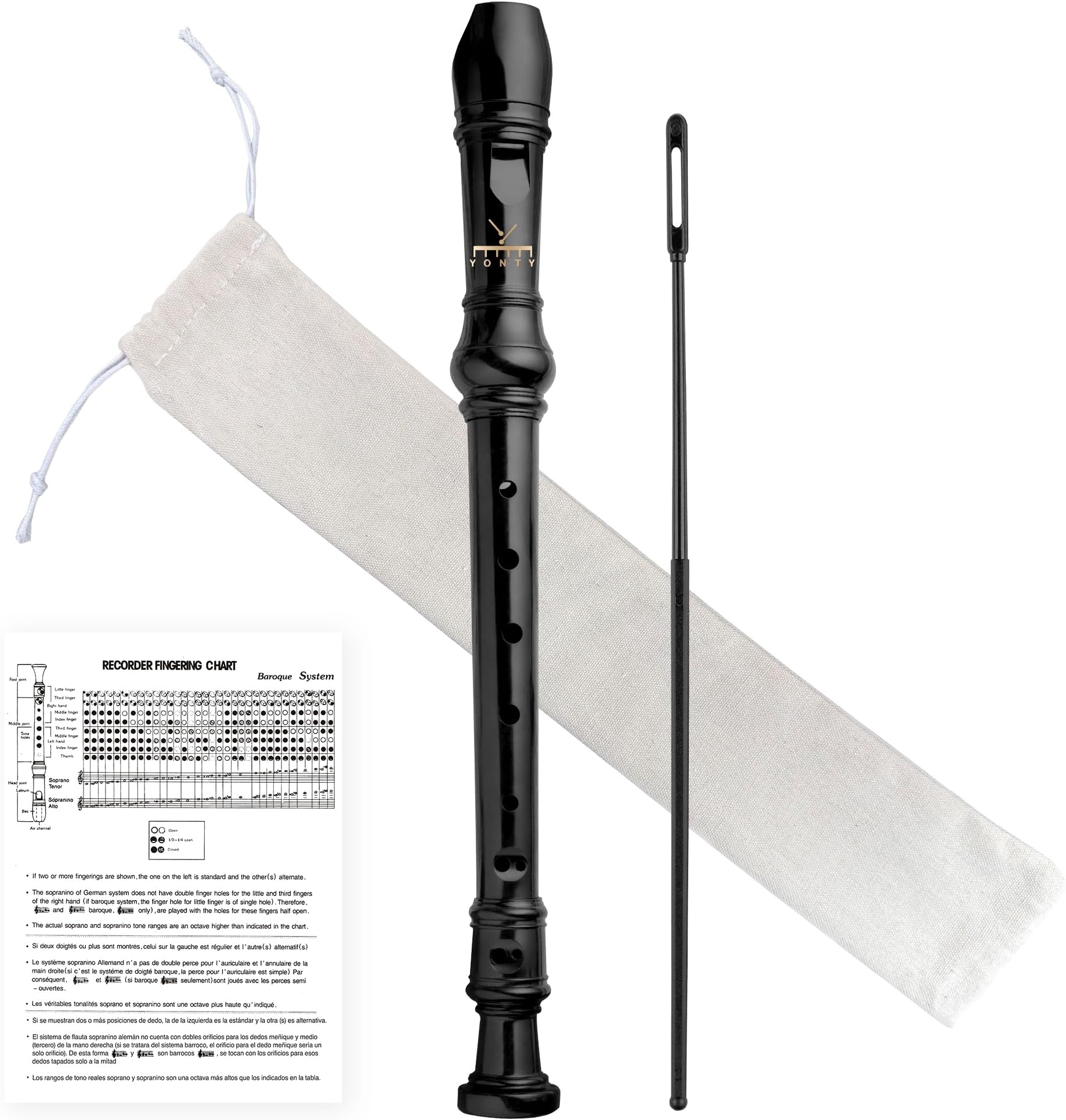 Amazon.com: YONTY Soprano Recorder 8-Hole Instrument for Beginners Kids ...