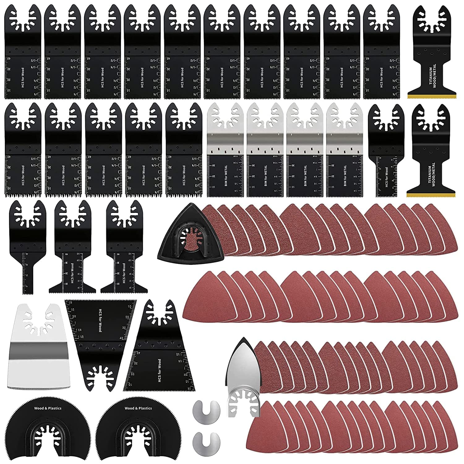 68 Pcs Universal Wood/Metal Oscillating Multi Tool Saw Blades ...
