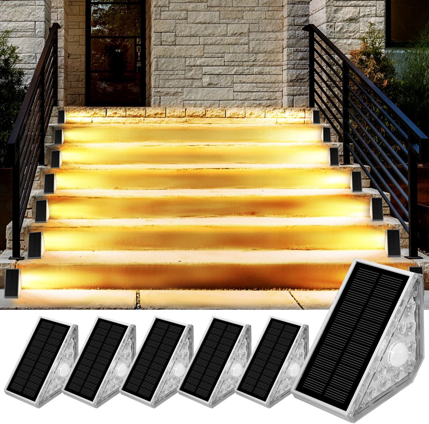 sunlight encounter Motion Sensor Solar Step Light Waterproof IP68, 6 ...