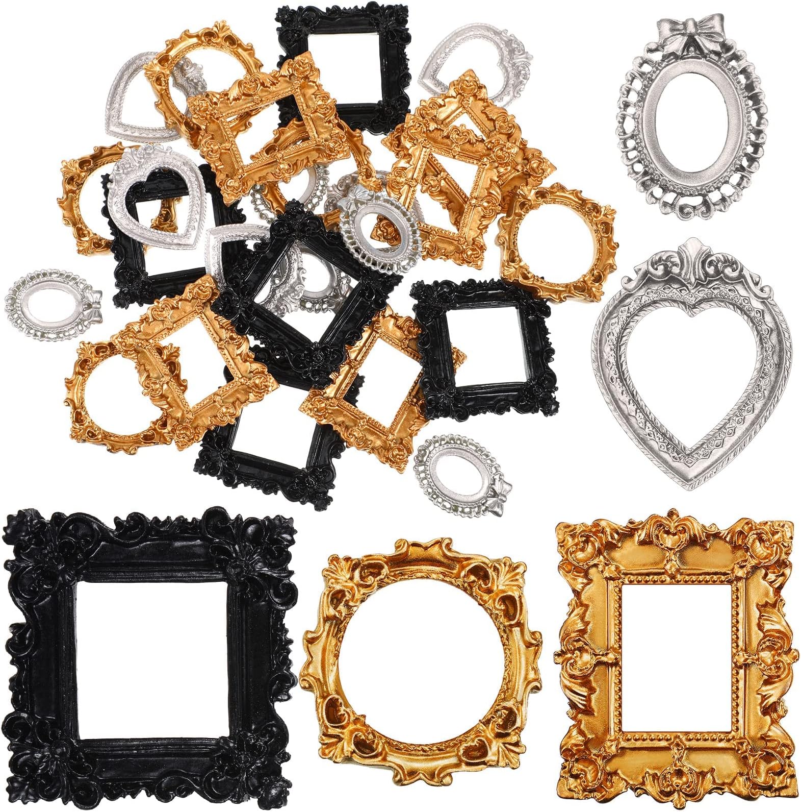 Amazon.com - 5 Pieces Vintage Resin Picture Frame Antique Photo Frame ...
