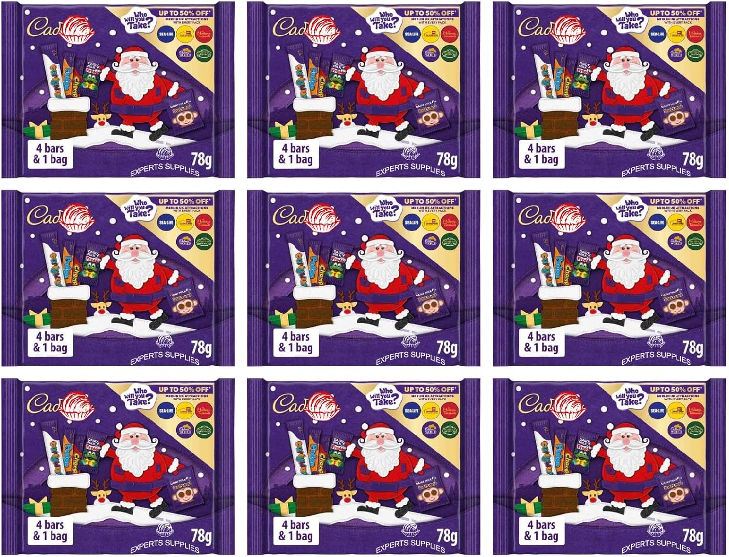 New Cad Christmas Chocolate Selection Pack 78g - Pack of 9, Selection ...