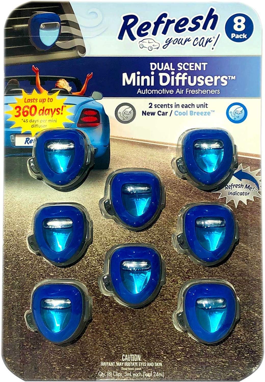 Amazon.com: Refresh Your Car Dual Scent Mini Diffusers Longlasting ...