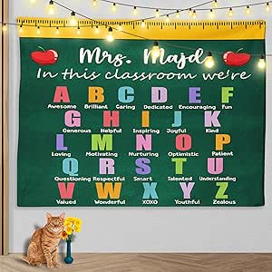 Amazon.com: Personalized ABC Alphabet Tapestry - Colorful Welcome Wall ...