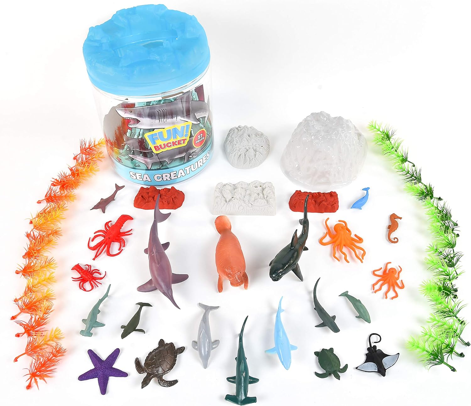 Amazon.com: Sunny Days Entertainment Sea Creature Bucket – 56 Piece Toy ...