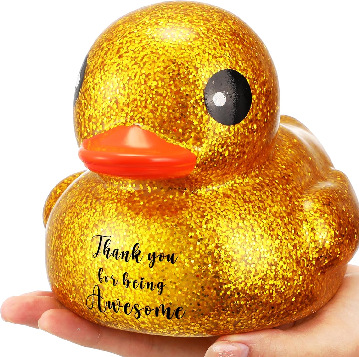 Amazon.com: Honoson 6.89 Inch Thank You Rubber Duck Giant Glitter ...