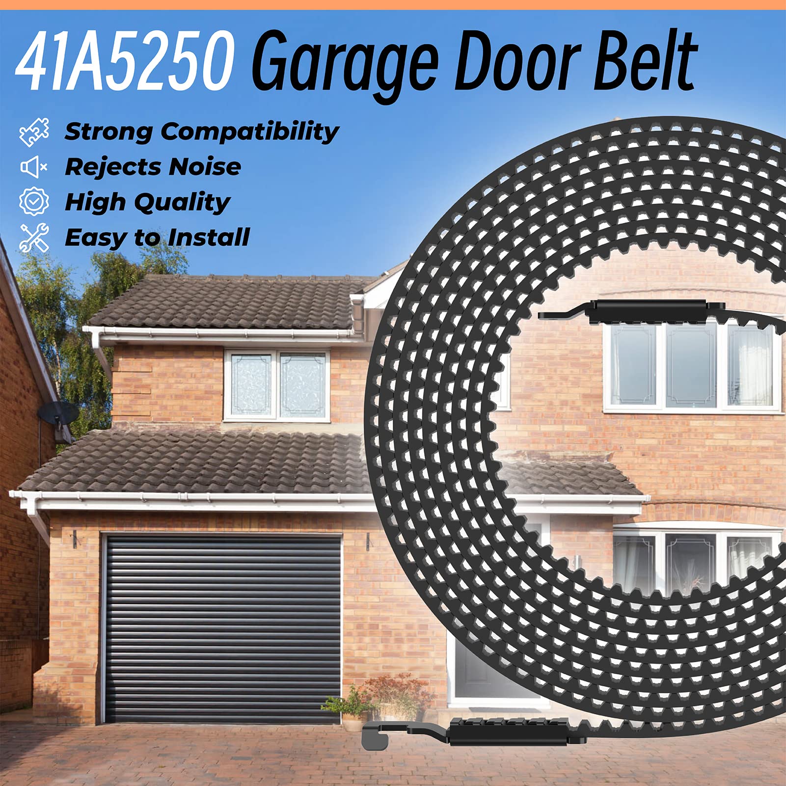 Snapklik.com : 41A5250 Garage Door Opener Belt, 237" Drive Belt For 7ft ...