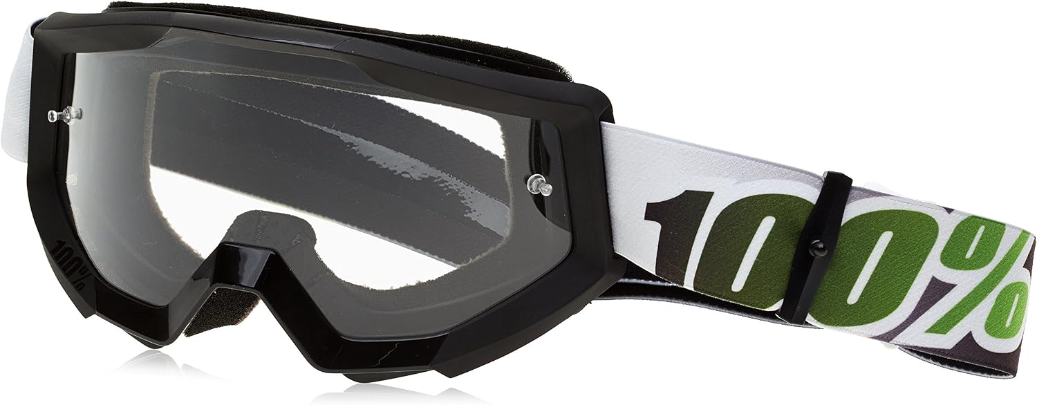 Amazon.com: 100% STRATA Goggles Black Lime - Clear Lens, One Size ...