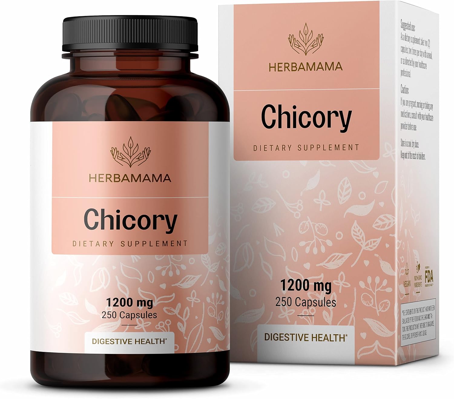 HERBAMAMA Organic Chicory Root Supplement - Supports Digestion, Gut ...