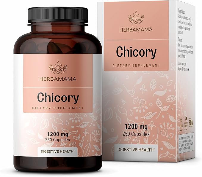 HERBAMAMA Organic Chicory Root Supplement - Supports Digestion, Gut ...