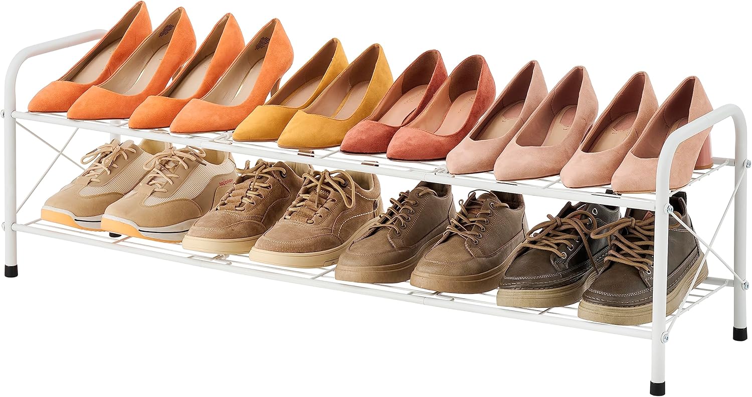 Amazon.com: Hoctieon 2 Tier Shoe Rack for Closet, Shoe Rack ...