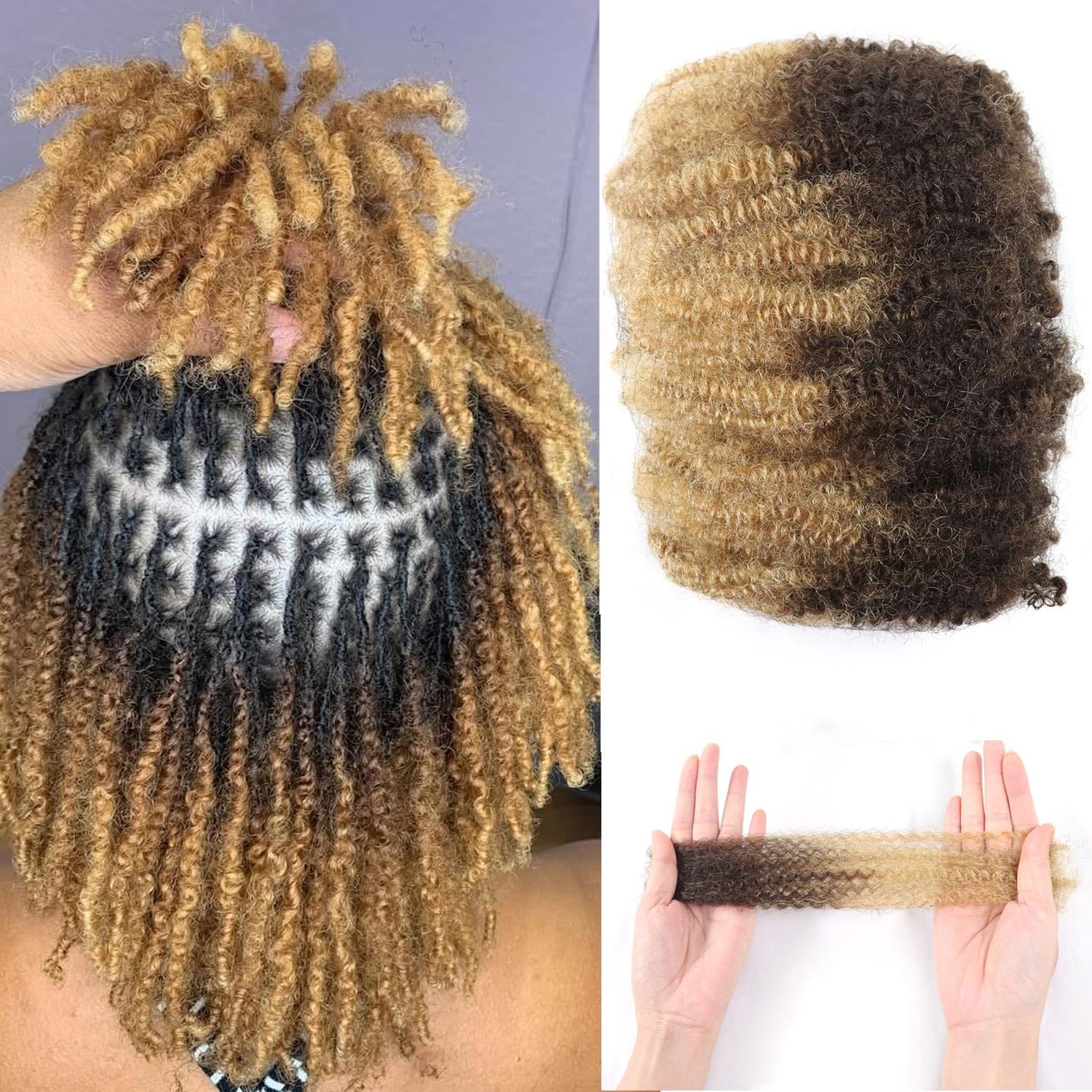 Amazon.com : HAPPY&CC Afro Kinky Bulk Human Hair For Dreadlocks and ...