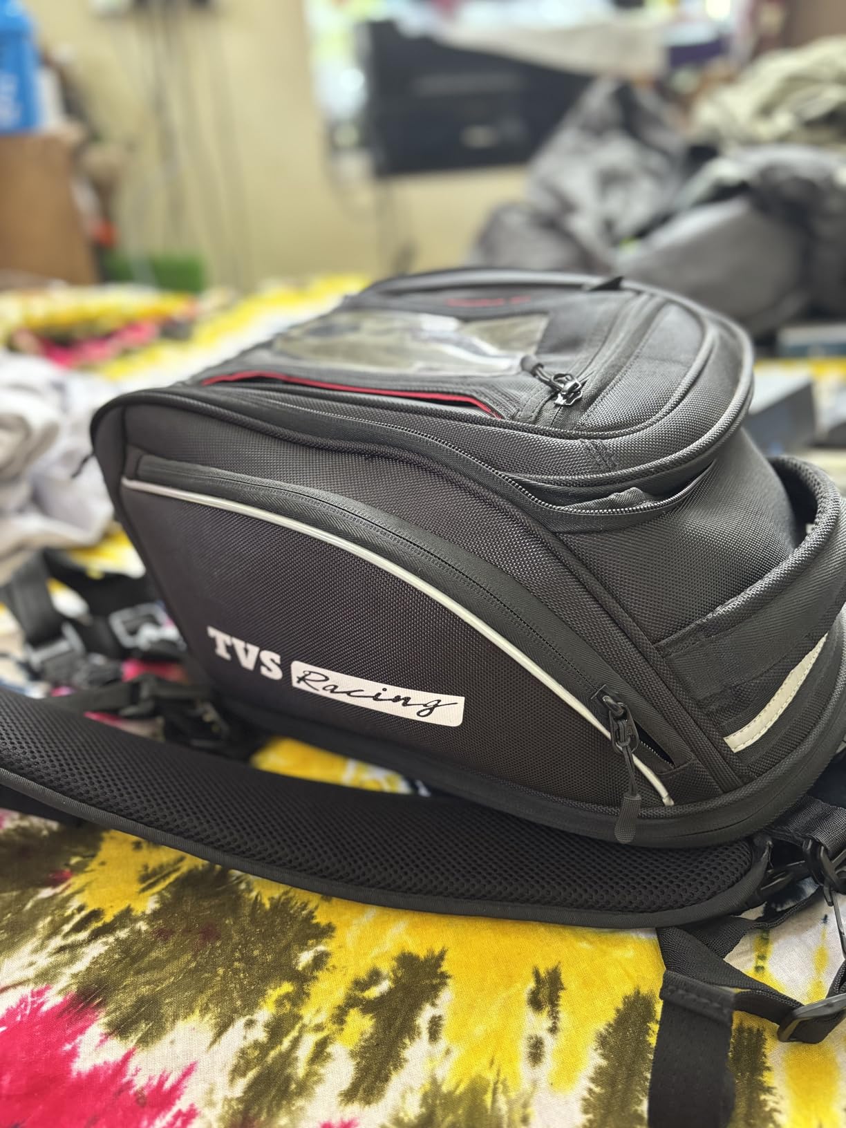 TVS Racing Universal Tank Bag - Compatible with All Motorcycles (Fiber ...