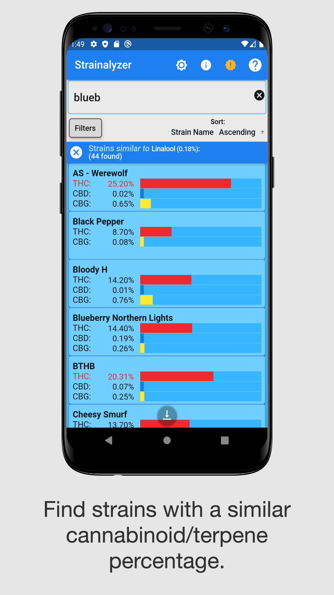 Strainalyzer - Research cannabis strains completely offline.-Amazonアプリ ...
