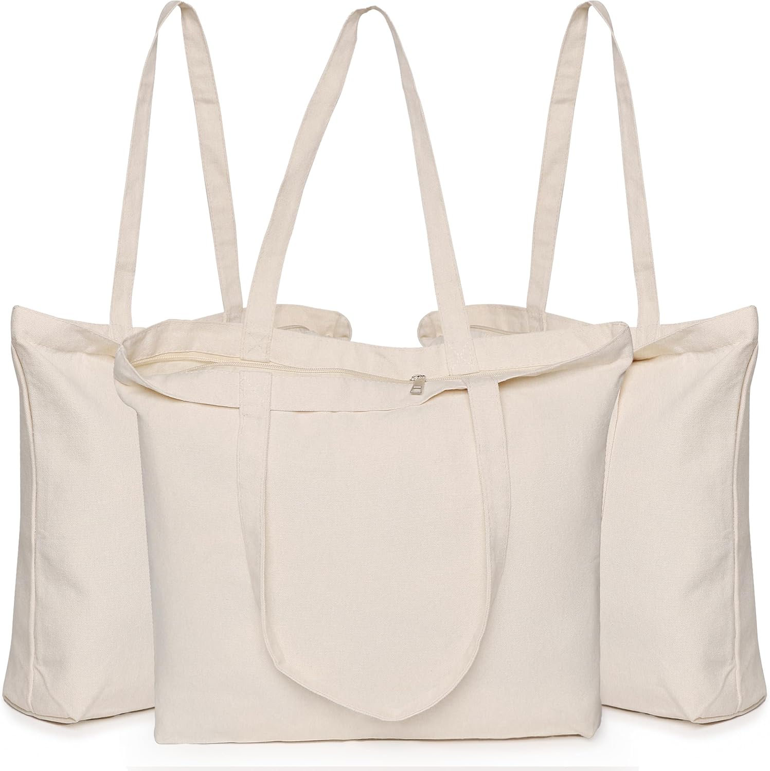 Amazon.com: Koolmox Canvas Tote with Zipper, 17x14 Inch 12 Oz Thick ...