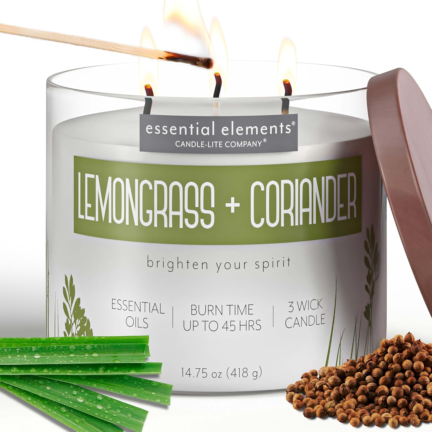 Essential Elements by Candle-Lite Company Scented Lemongrass ...