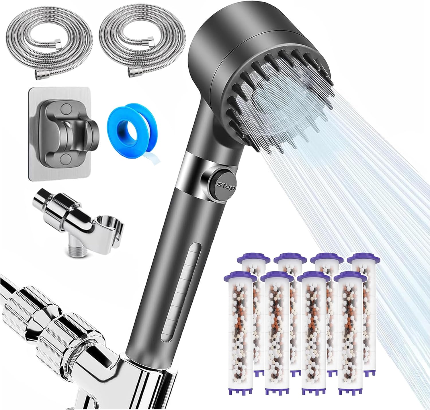 Filtered Shower Head with Handheld, 3 Spray High Pressure Ionic ...
