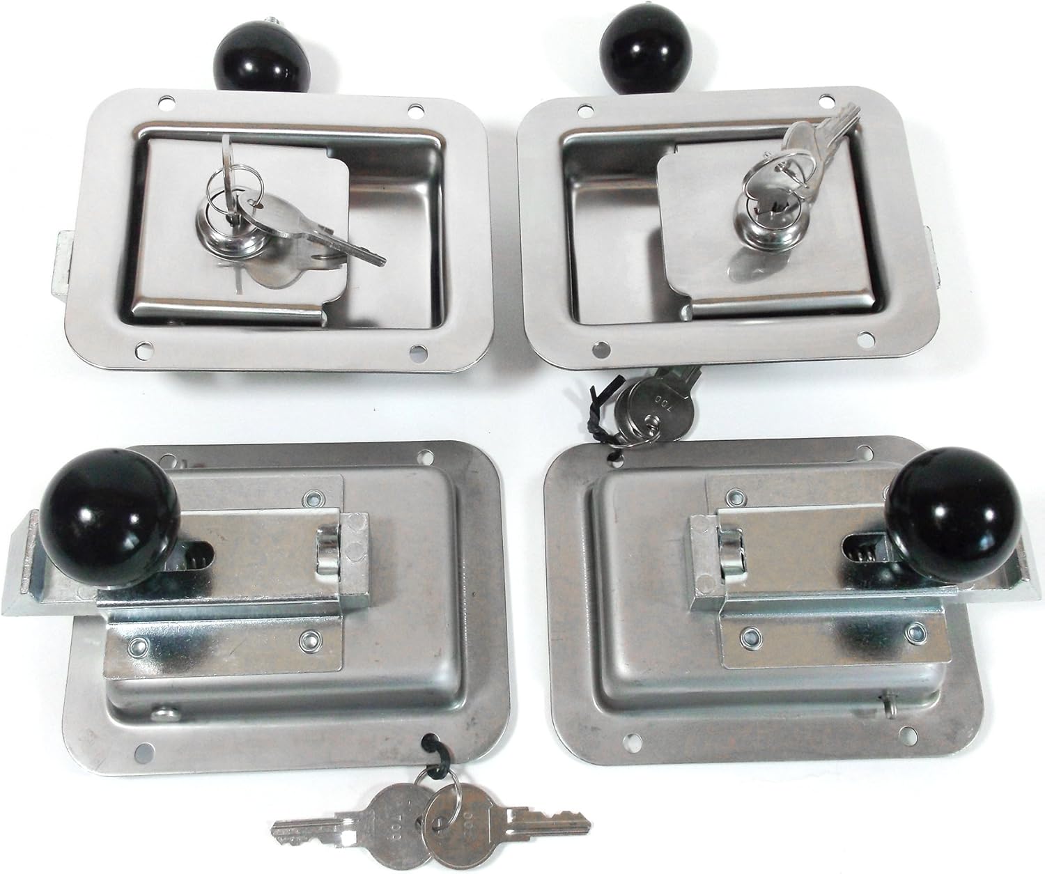 Amazon.com: 4 Pack Flush Mount Paddle Handle Stainless Steel Locking ...