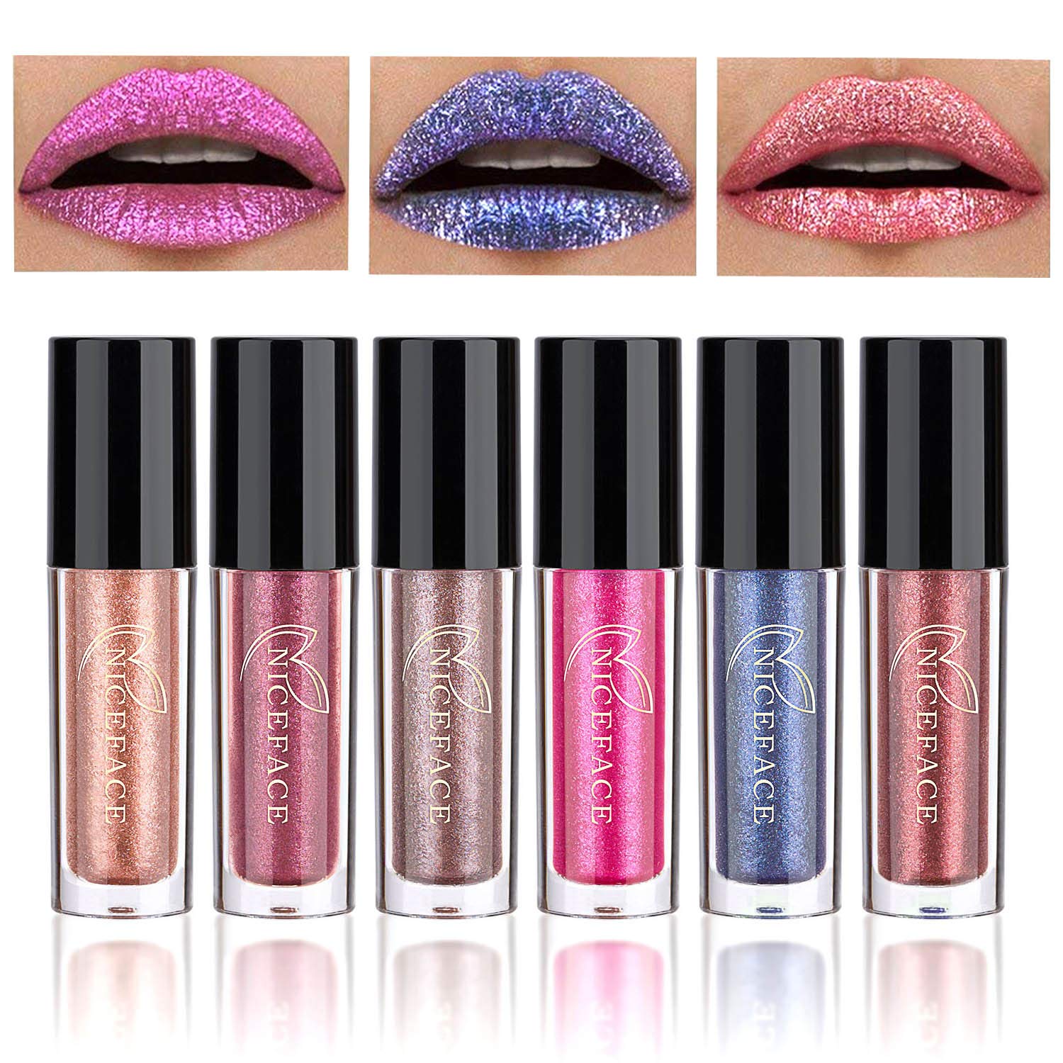 Amazon.com : Coosa 6PCS Non-stick Cup Metal Shining Lipstick Waterproof ...