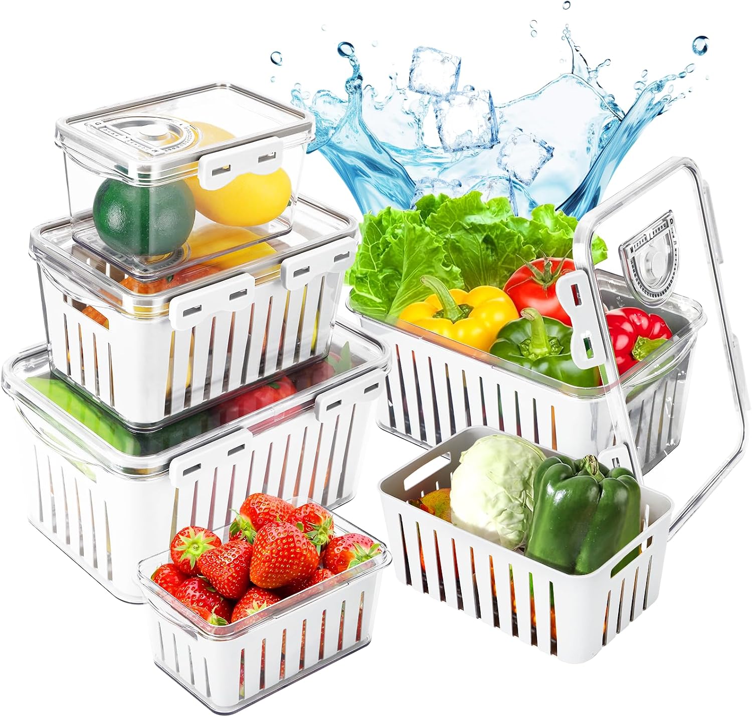 Amazon.com: OZEPLASC Fruit Containers for Refrigerator 3 Pack Large ...