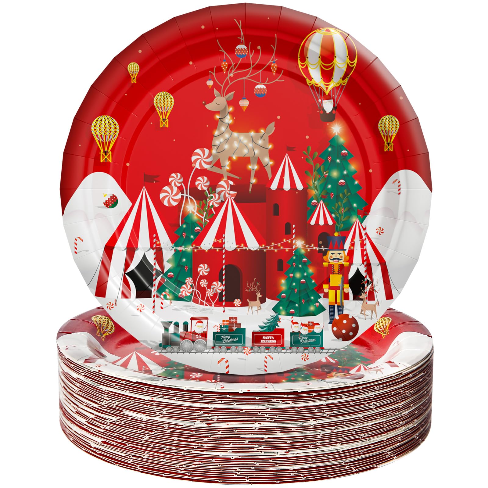 Amazon.com: AFZMON 50 Pack Christmas Party Plates Dessert Paper ...